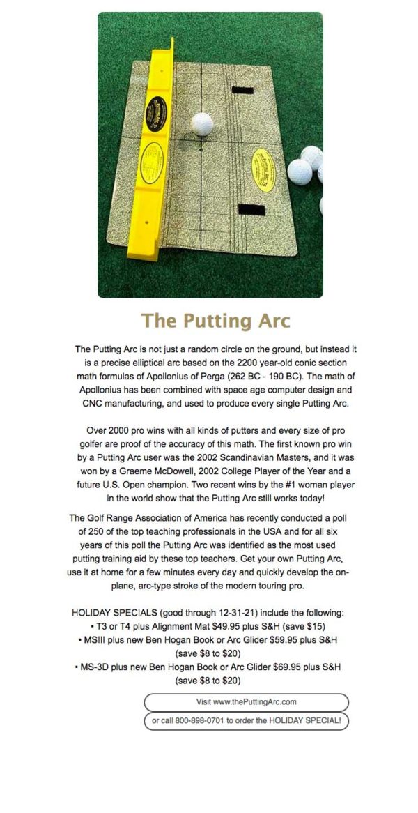 The Putting Arc - Golfer's #1 Putting Training Aid
